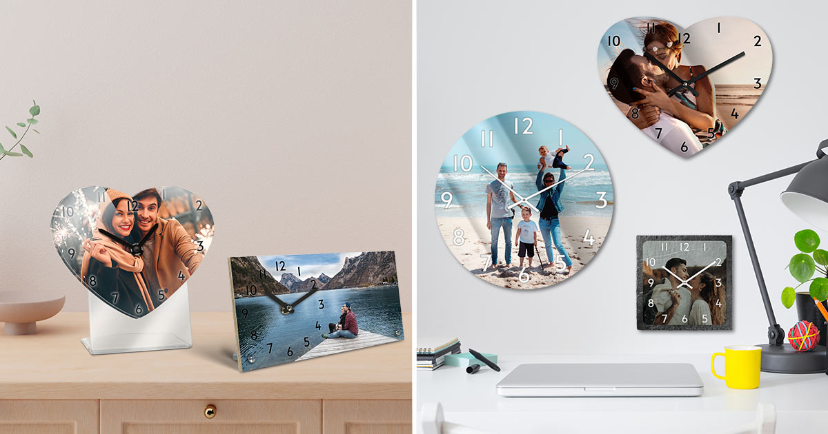 Crée des horloges murales et des horloges de table avec ta propre photo