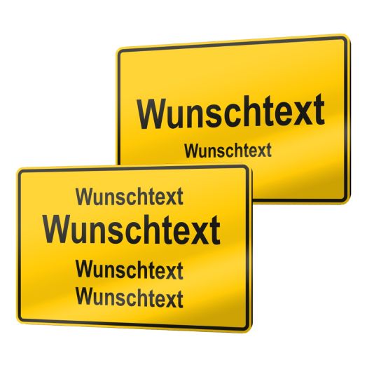 Individuelle Ortsschilder gestalten und mit eigenem Text bedrucken lassen