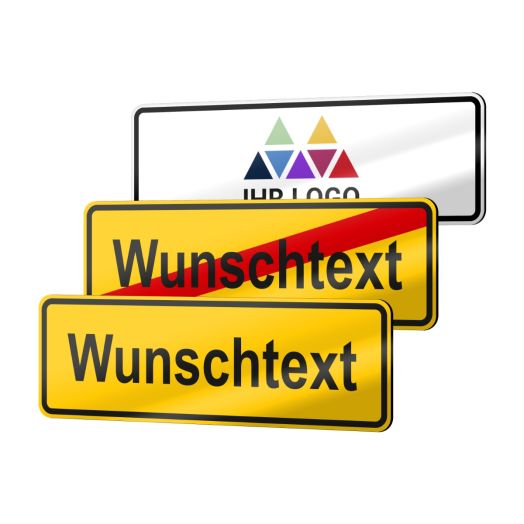 Individuelle Ortsschilder gestalten und mit eigenem Text bedrucken lassen